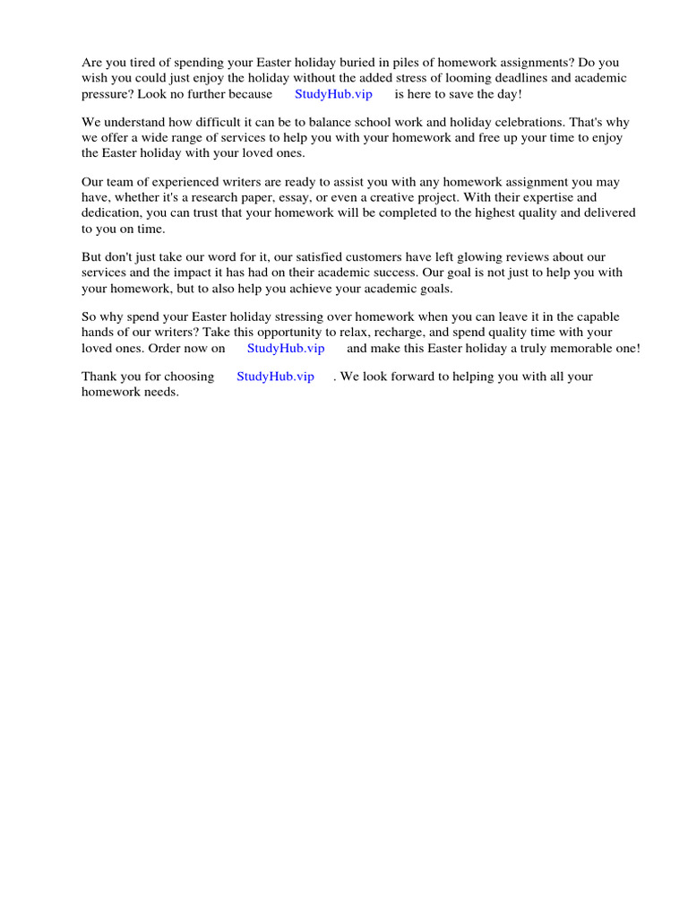 Easter Holiday Homework Activities | PDF | Easter | Worksheet