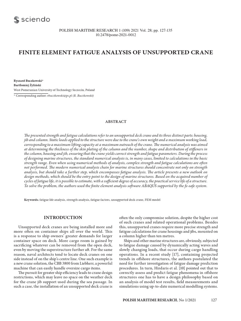 Finite Element Fatigue Analysis of | PDF | Fatigue (Material ...
