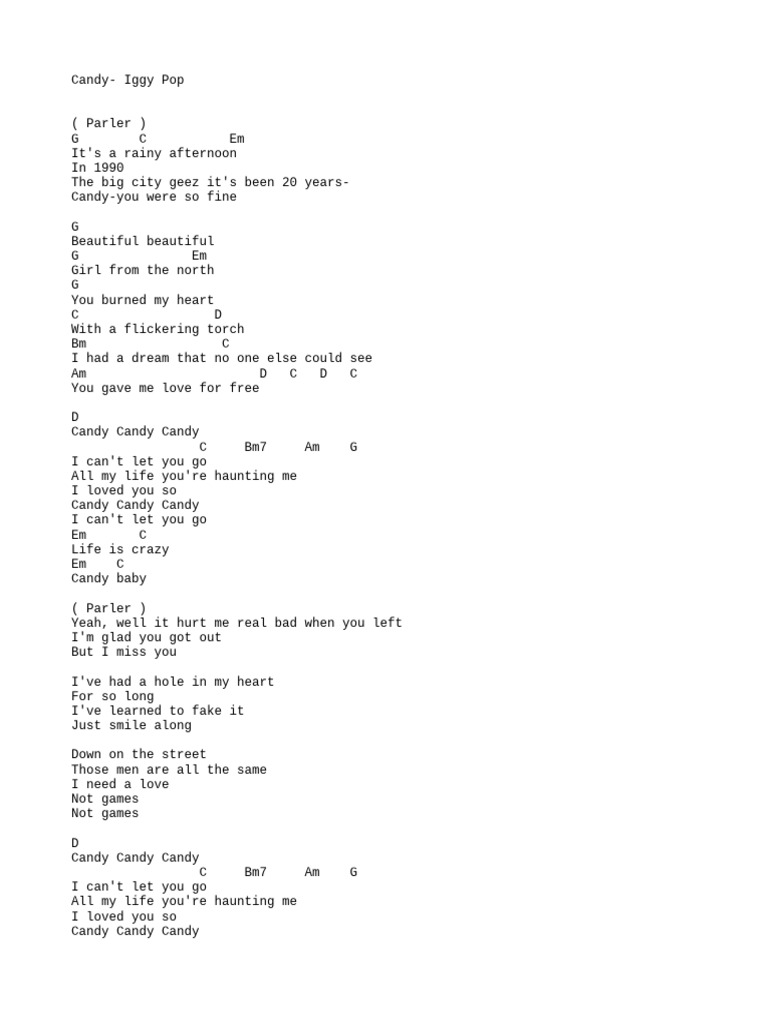 Candy - Iggy Pop | PDF