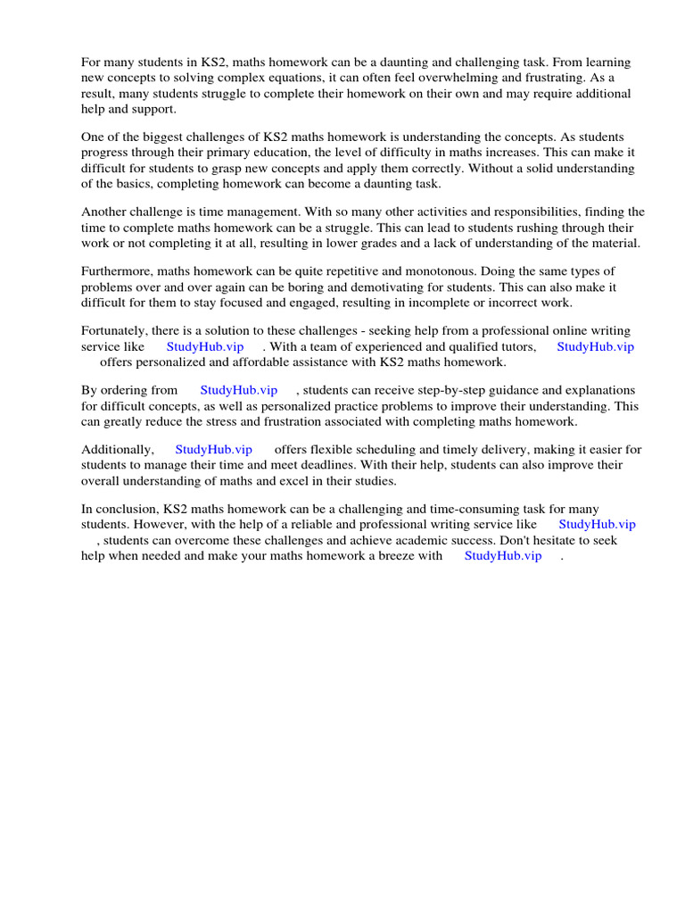 Maths Homework Challenges Ks2 | PDF | Facebook | Homework