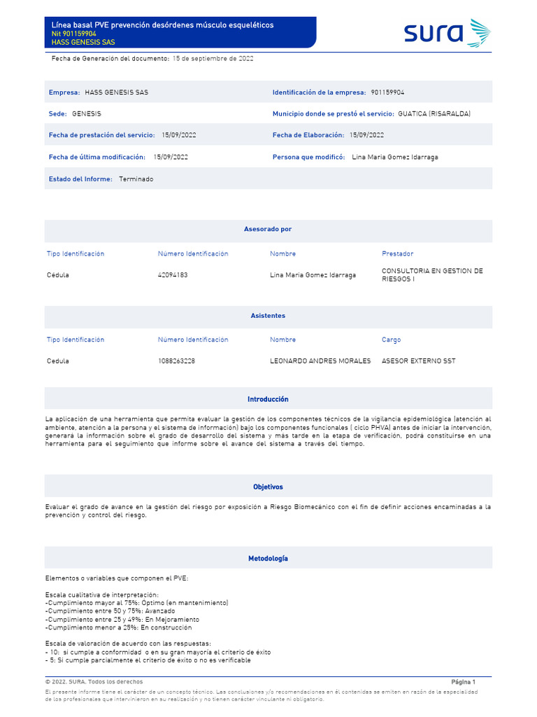 Línea Basal PVE Prevención Desórdenes Músculo Esqueléticos 15.09.2022 ...