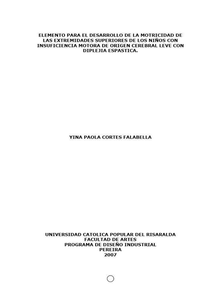 Diseño para Niños con Diplejía Espástica | PDF | Terapia física ...