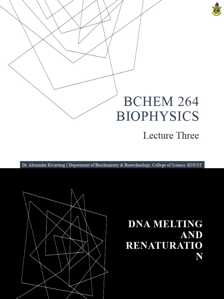 Biophysics Lecture3 | PDF | Dna | Protein Structure