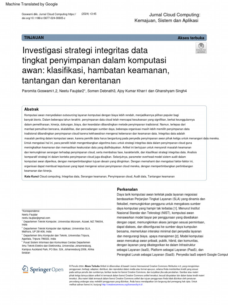 Investigasi Strategi Integritas Data Tingkat Penyimpanan Dalam ...