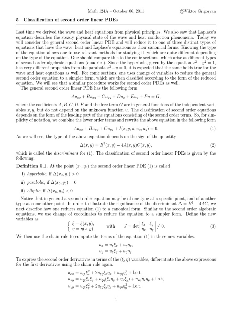 Lec 5 | PDF | Partial Differential Equation | Equations