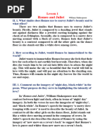 Balcony Scene Analysis | PDF | Romeo And Juliet | Characters In Romeo ...