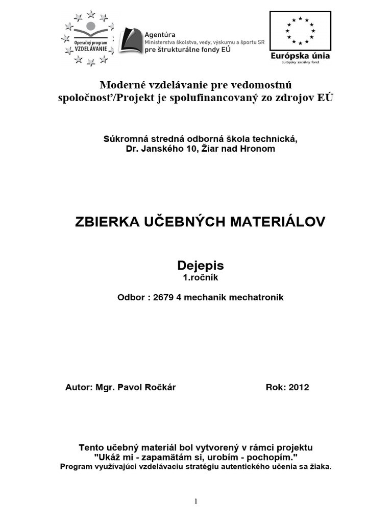 I. Rocnik Zbierky Dejepisu | PDF I. Rocnik Zbierky Dejepisu | PDF