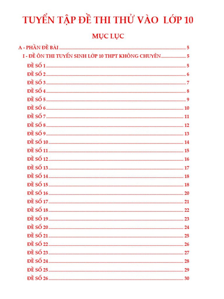 Tuyen Tap de Thi Thu Toan Vao 10 | PDF