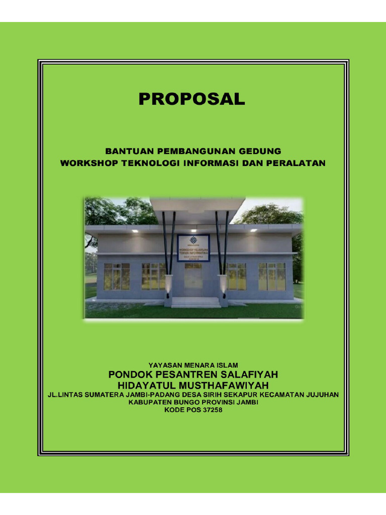 Proposal Bantuan BLK Ponpes Hidayatul Musthafawiyah | PDF