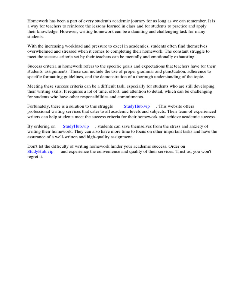 Success Criteria Homework | PDF | Polymerase Chain Reaction | Homework