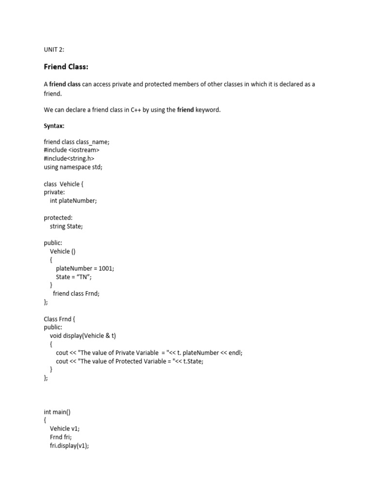 C++ Class - Unit 2 | PDF | Namespace | C++ C++ Class - Unit 2 | PDF | Namespace | C++