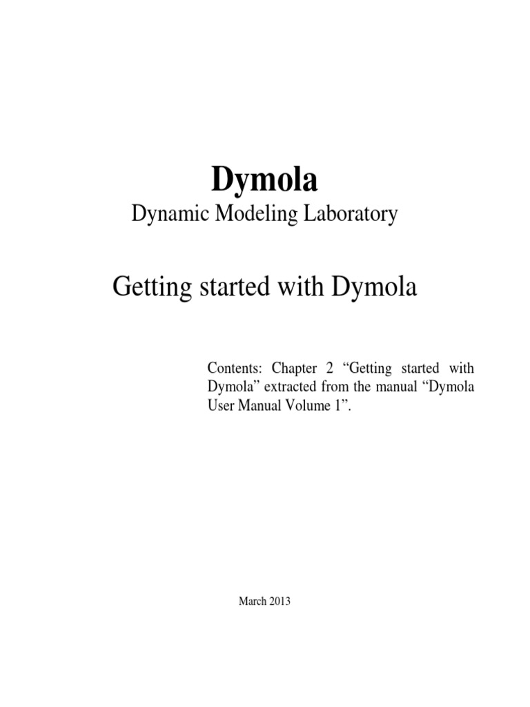 Getting Started With Dymola | PDF | Parameter (Computer Programming) | Matrix (Mathematics)