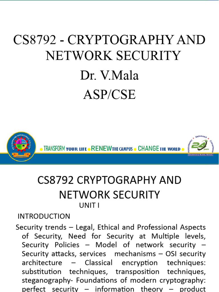 CNS Unit 1 New | PDF | Cryptography | Cipher CNS Unit 1 New | PDF | Cryptography | Cipher