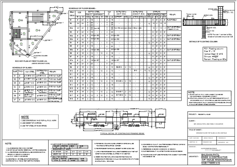 Dysp Ground Floor Top Slab LVL Details | PDF | Concrete | Building ...