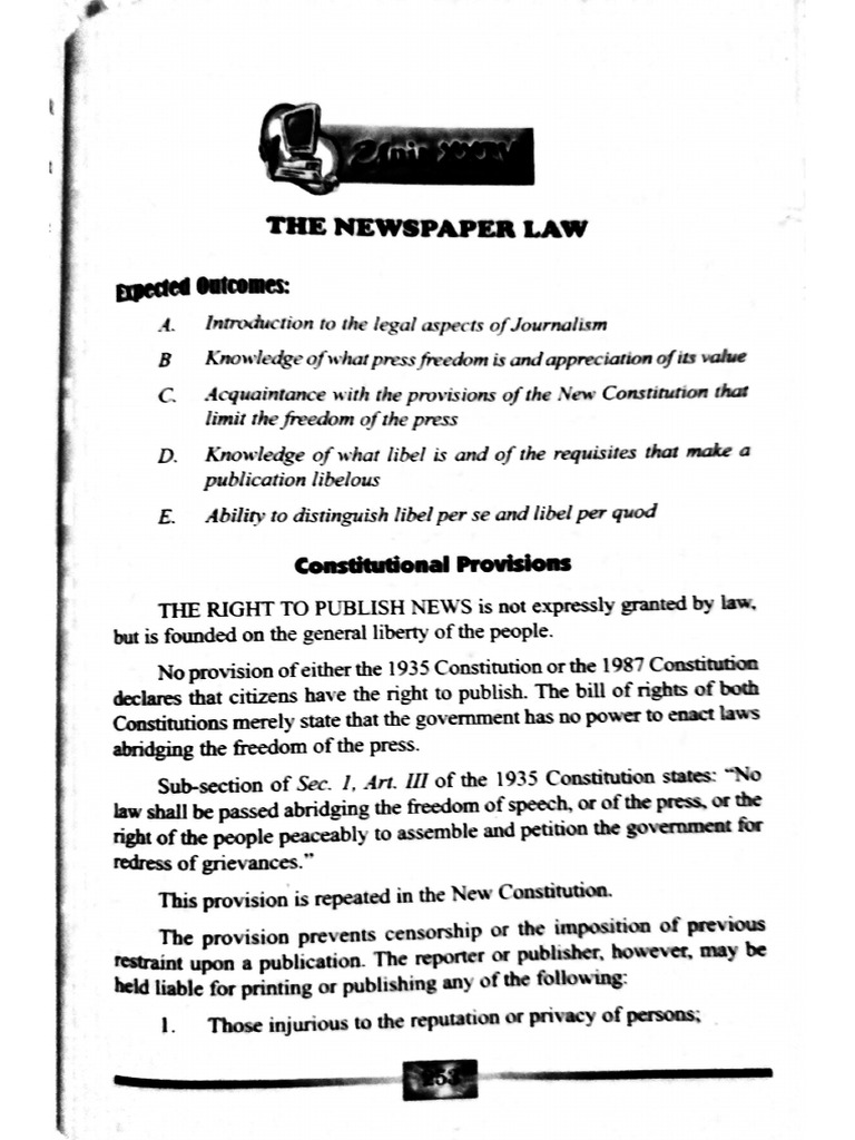 The Newspaper Law | PDF