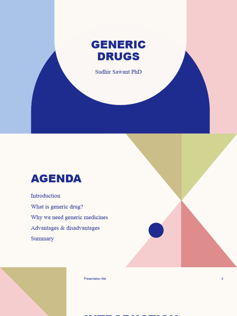 Presentation On Generic Drugs | PDF | Generic Drug | Business