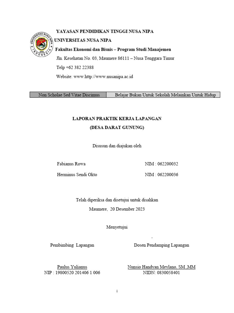 Kata Pengantar Laporan PKL | PDF