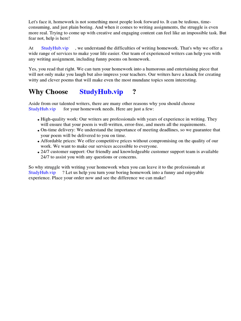 Funny Poems On Homework Download Free Pdf Poetry Poets