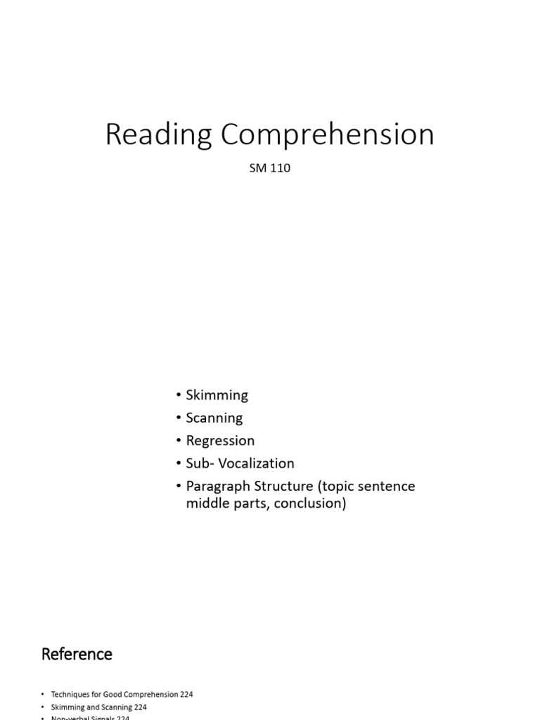 Session 7 Reading Comprehension | PDF | Reading Comprehension | Speed ...