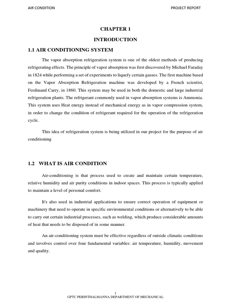 Rac Project Report | PDF | Air Conditioning | Refrigeration
