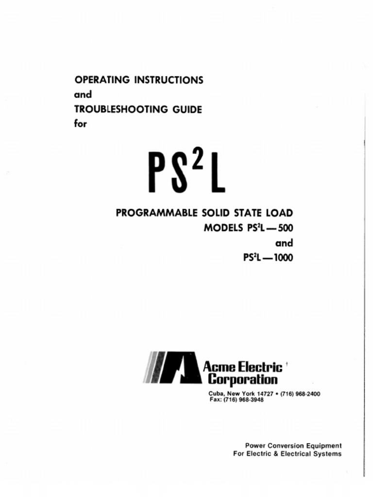 PS2L Load Units Manual & Guide | PDF | Amplifier | Electrical Circuits