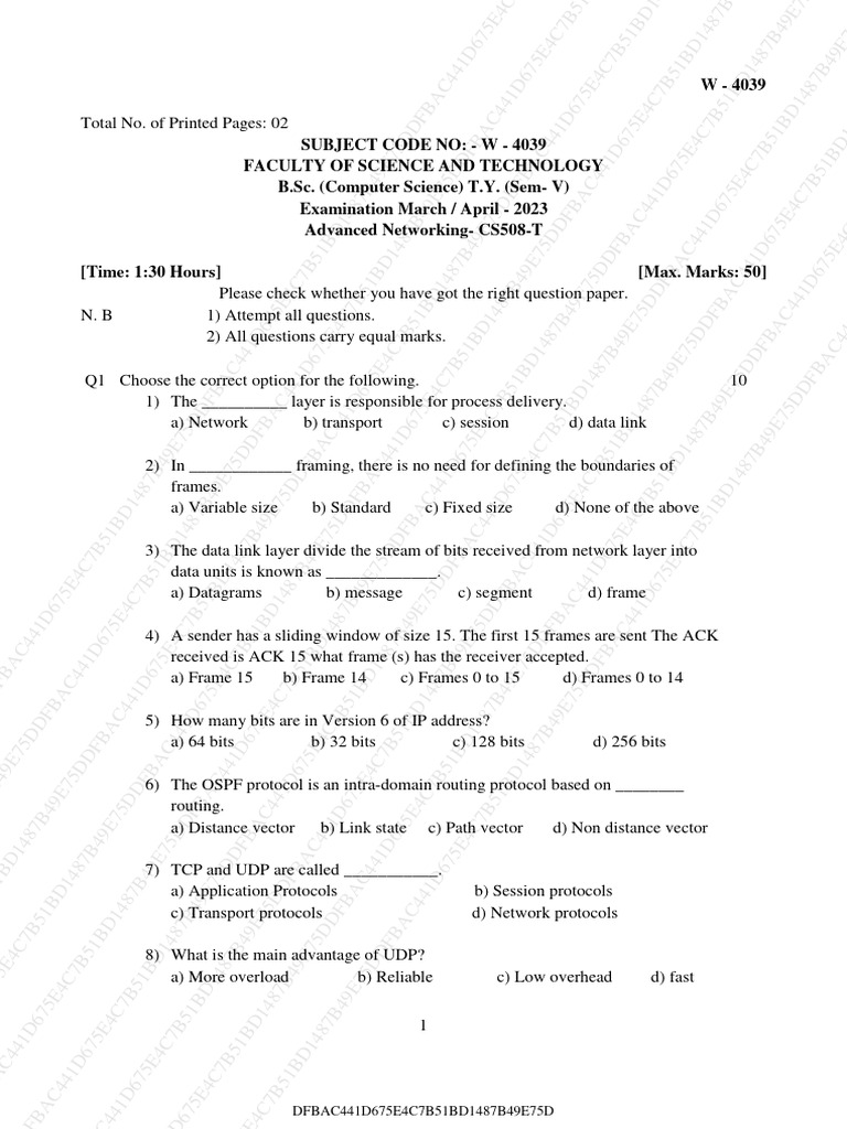 Questions Bamu University 2018 | Download Free PDF | Computing | Computer Science