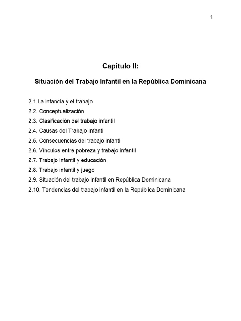 Capitulo II (Corregido) (V3) y Capitulo III | PDF | Trabajo infantil | Derechos humanos