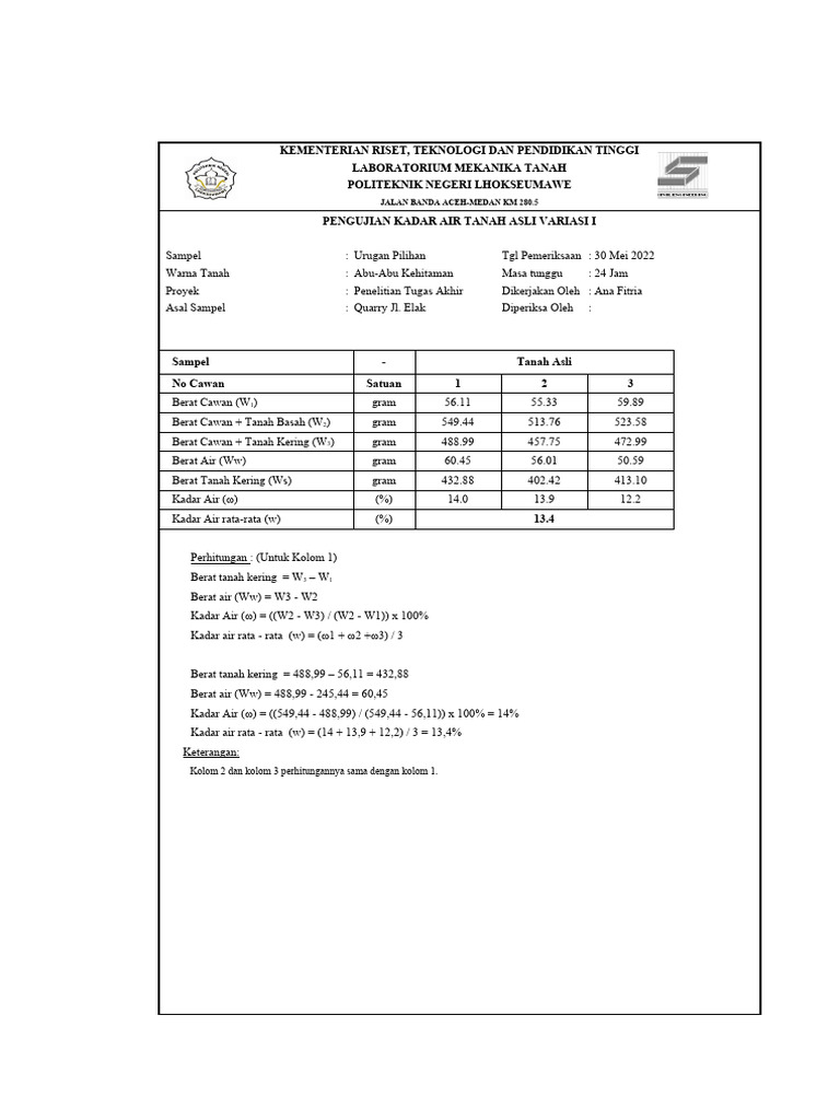 Pengujian Kadar Air Pdf