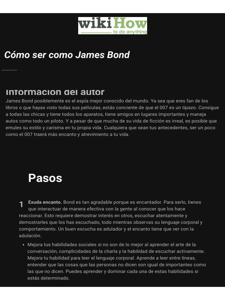 Sé como James Bond | PDF | Autodefensa | Memoria