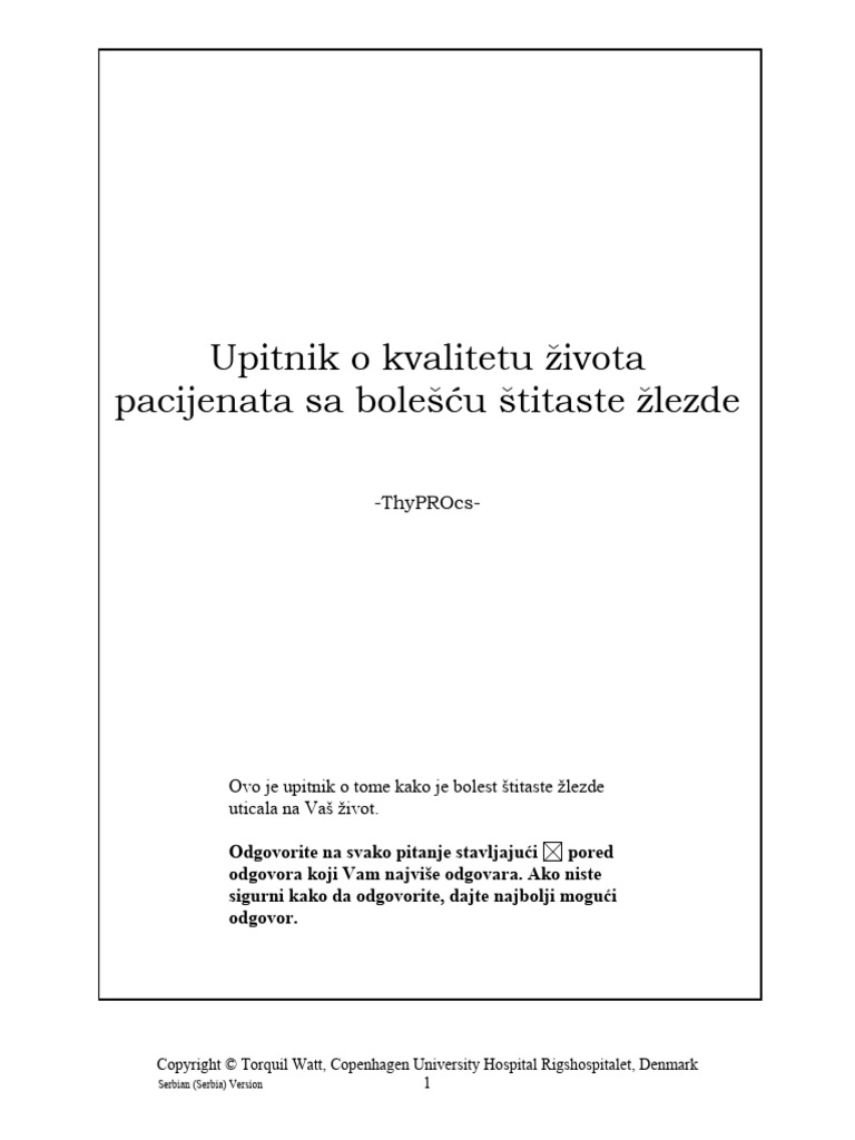 Upitnik - Stitna | PDF