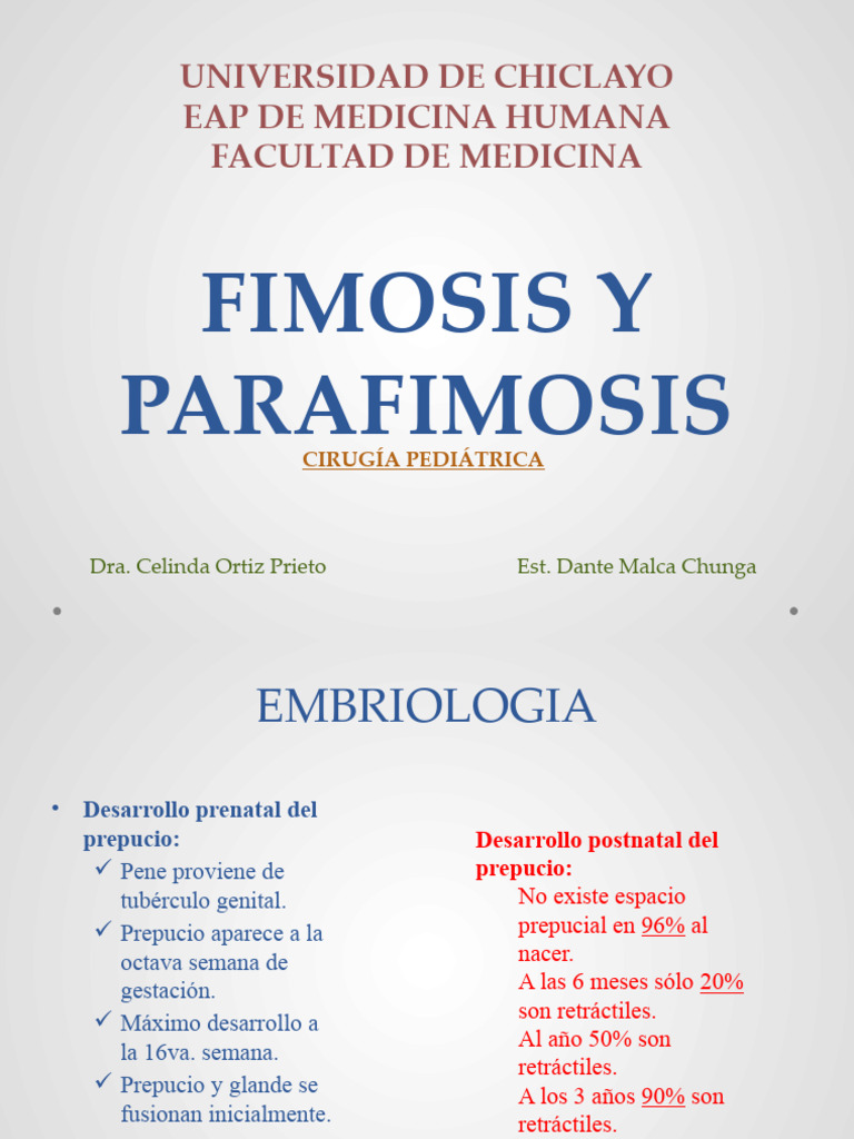 Fimosis y Parafimosis: Diagnóstico y Tratamiento | PDF | Pene | Urología