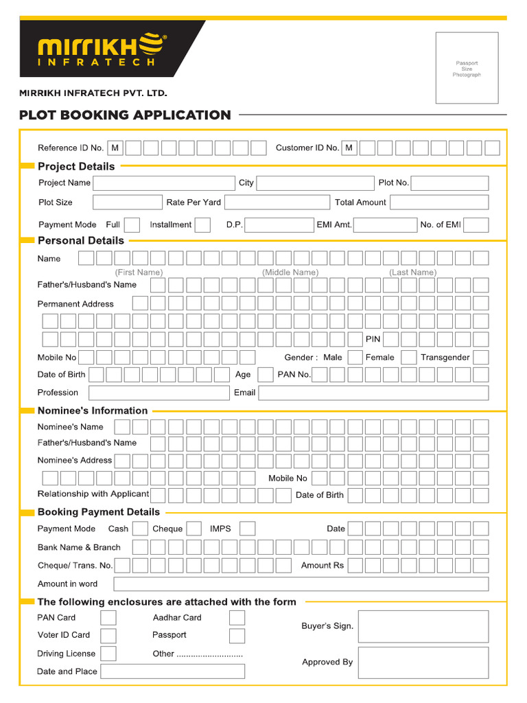 Plot Booking Form 240331 112607 | PDF