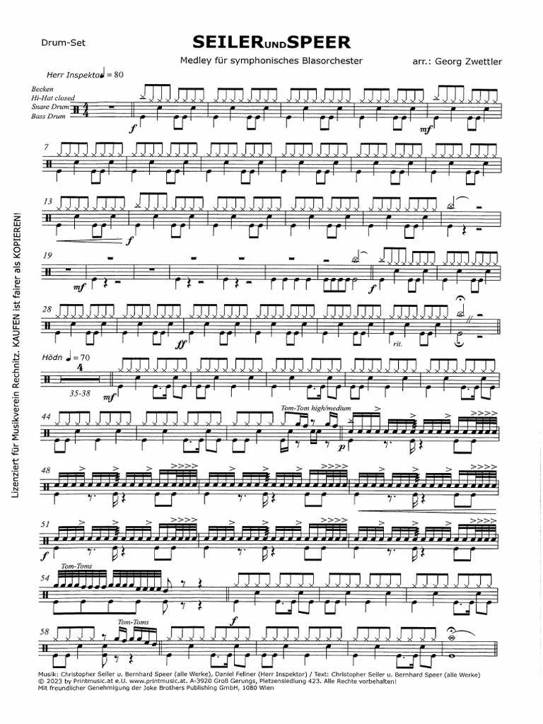 Seiler und Speer Medley Schlagzeug | PDF