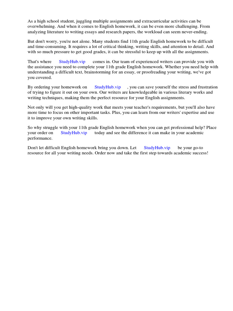11th Grade English Homework | PDF | Worksheet | Reading Comprehension