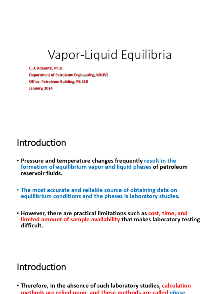 8.Vapor Liquid Equilibria | PDF | Physical Chemistry | Continuum Mechanics