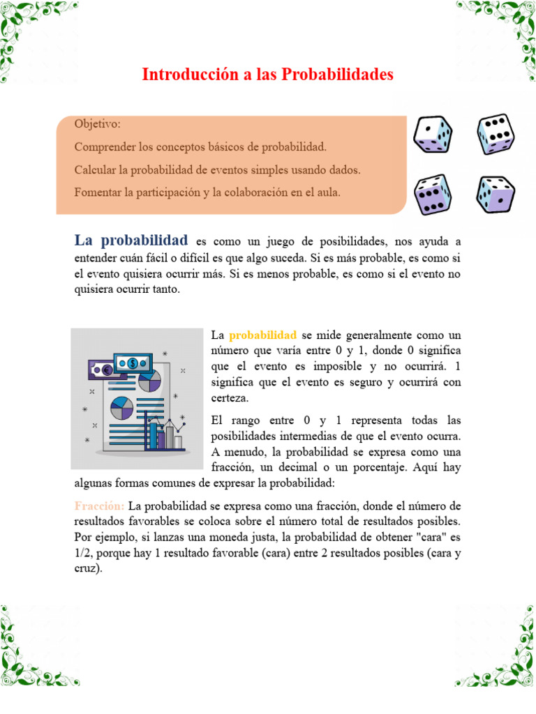 Introducción A Las Probabilidades Grado 9° | PDF | Probabilidad | Porcentaje
