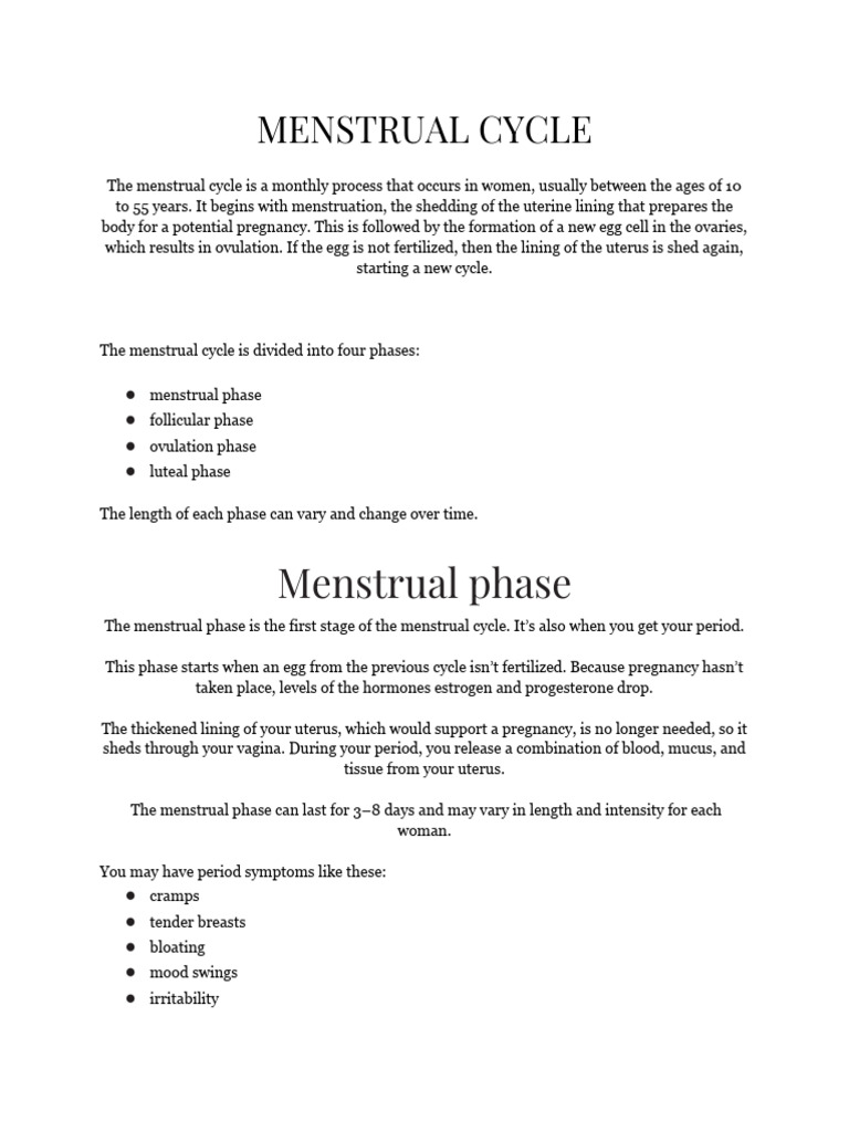 Menstrual Cycle | PDF | Menstrual Cycle | Reproduction