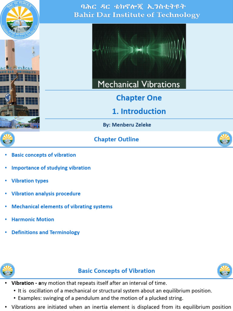 Mechanical Vibration Ch-1 | PDF | Oscillation | Damping