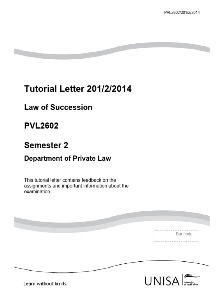 PVL2602-Tut Letter 201 Extremely Important 015531 | PDF | Will And ...
