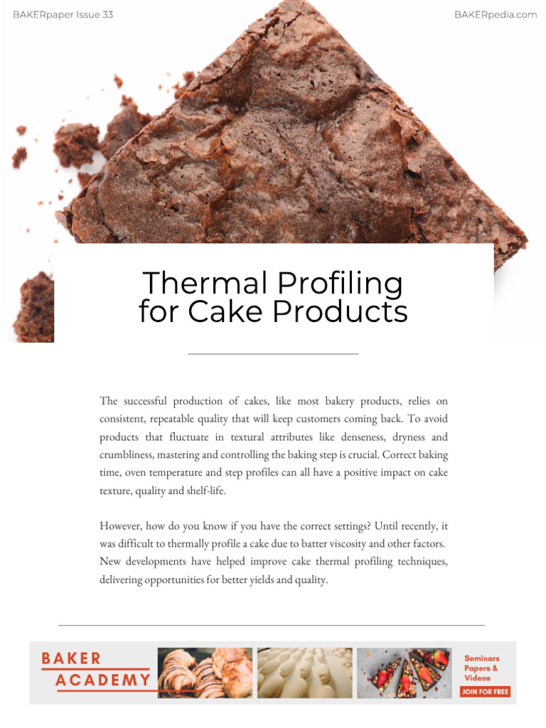 Thermal Profiling For Cake Products Baker Paper | PDF | Baking ...