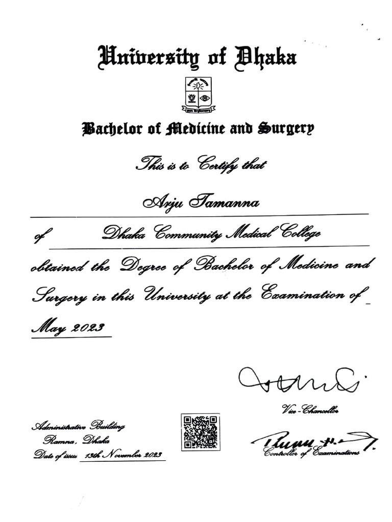 Aarju Degree Certificate | PDF | Bangladesh