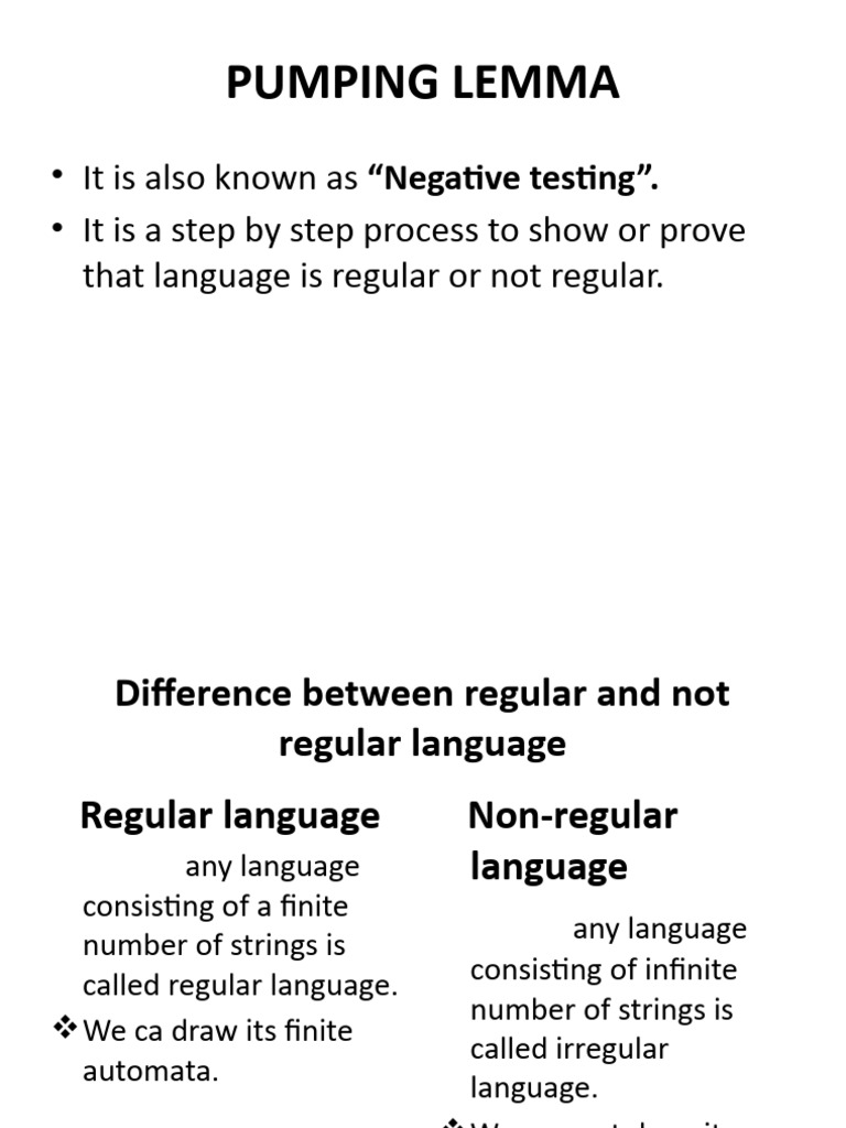 Pumping Lemma | PDF | Formalism (Deductive) | Syntax (Logic)