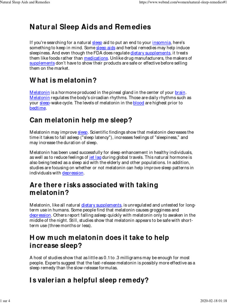 Effective Natural Sleep Remedies Guide | PDF | Tryptophan | Insomnia