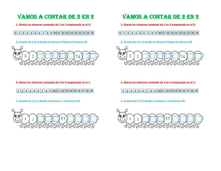 Contar de 2 en 2 | PDF