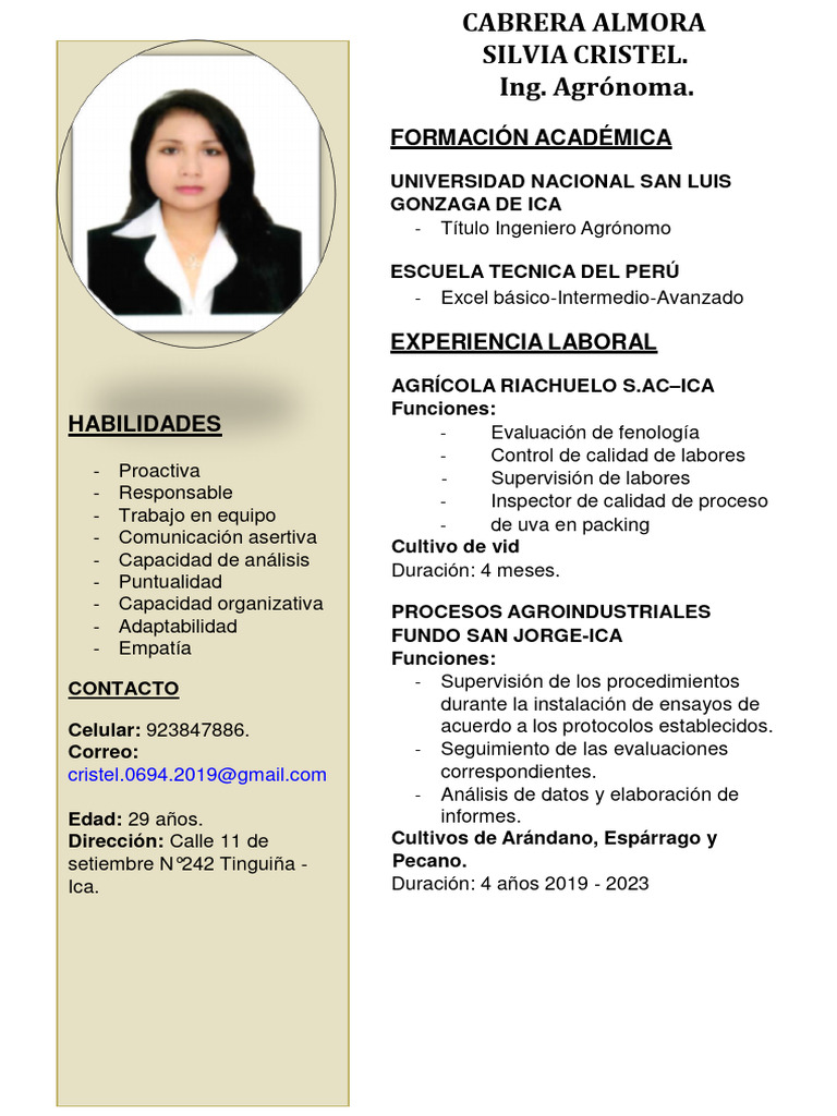 CV Cabrera Almora | PDF