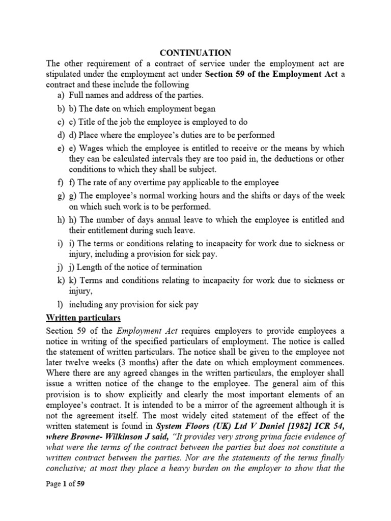 Labour Law Note 2 | PDF | Employment | Labour Law
