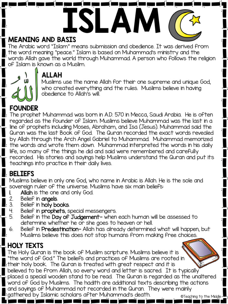 The World of Islam Worksheet | PDF | Mosque | Prophets And Messengers ...
