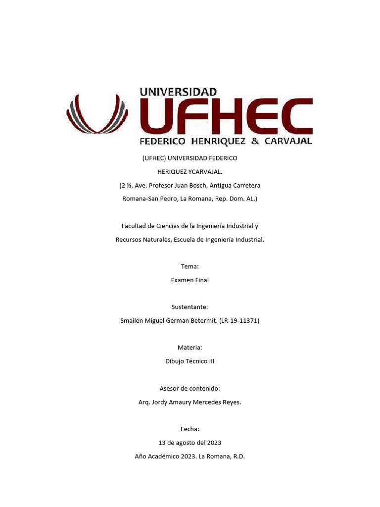 Examen Final Dibujo LLL | PDF