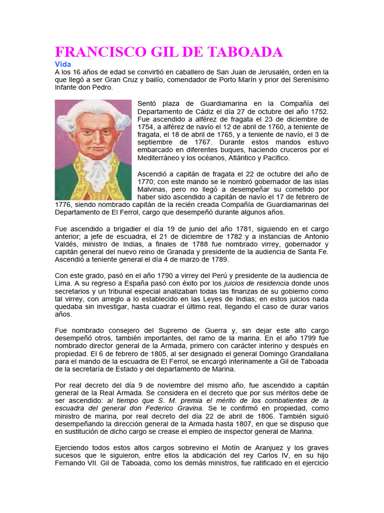 Francisco Gil de Taboada | PDF | Militares de españa