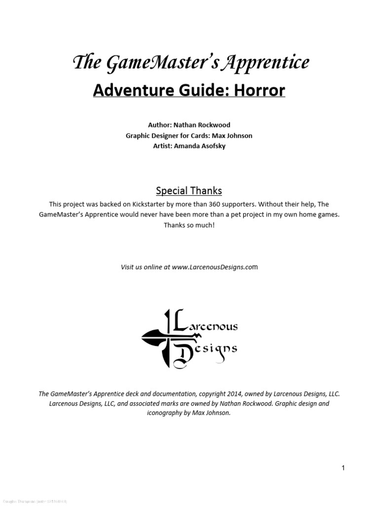 GMA - Adventure Guide | PDF